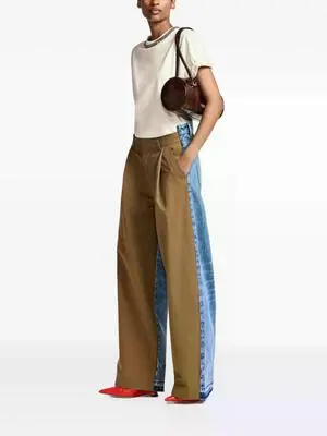 Essentiel Antwerp Krisp Denim-panel Wide-leg Trousers