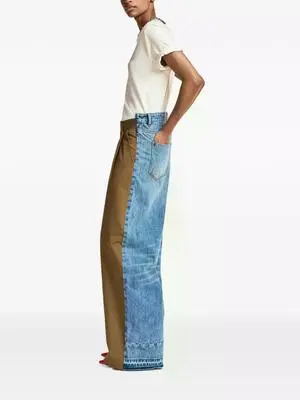 Essentiel Antwerp Krisp Denim-panel Wide-leg Trousers