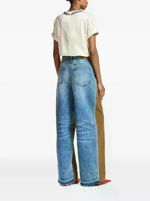 Essentiel Antwerp Krisp Denim-panel Wide-leg Trousers