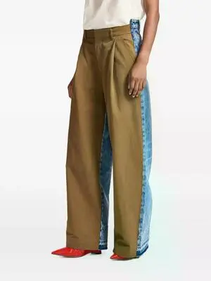 Essentiel Antwerp Krisp Denim-panel Wide-leg Trousers