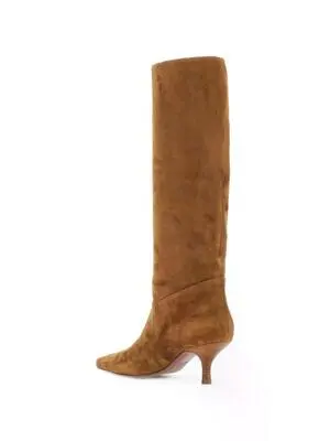 Paris Texas Rose 60 Suede Knee-high Pointed-toe Boots