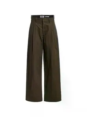 Essentiel Antwerp Denim-panel Wide-leg Trousers - Green