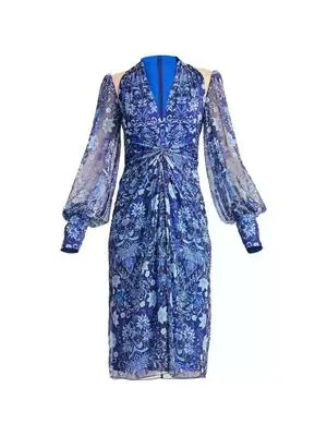 Tadashi Shoji Floral-print Midi Dress - Blue