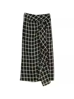 Erdem Check-pattern Midi Skirt - Black