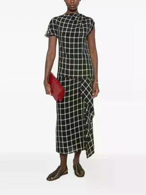 Erdem Check-pattern Midi Skirt