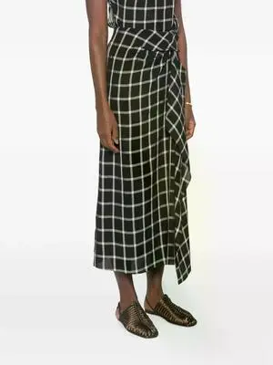 Erdem Check-pattern Midi Skirt