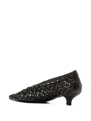 TOTEME Woven Pointed-toe Leather Pumps