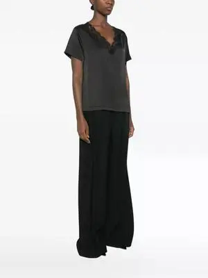 ERMANNO FIRENZE V-neck Lace-trim Top