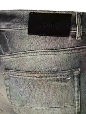 Amiri Distressed Checked-panel Jeans