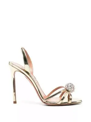 AQUAZZURA Crystal-embellished Stiletto Sandals - Gold