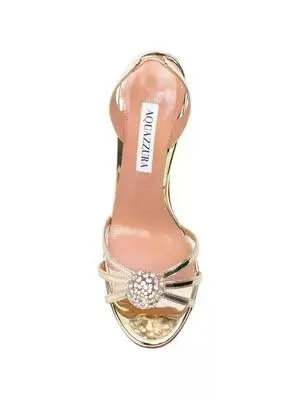 AQUAZZURA Crystal-embellished Leather Heeled Sandals