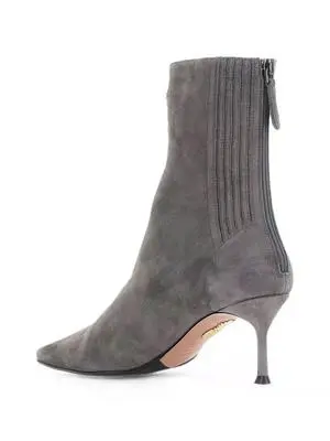 AQUAZZURA Ribbed-panel Suede Ankle Boots