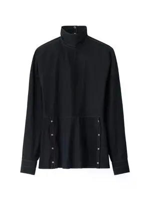 LEMAIRE Lemiare Cotton Crepe Press-stud Bib Top - Black