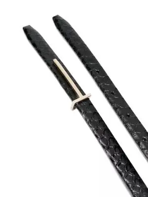 TOM FORD T-logo Snakeskin-effect Belt
