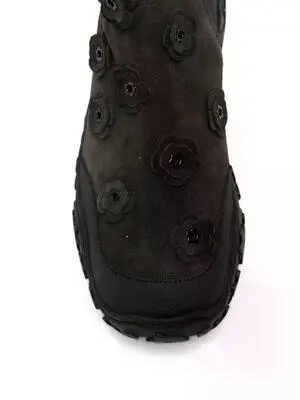 Cecilie Bahnsen Floral Appliqué Suede Ankle Boots
