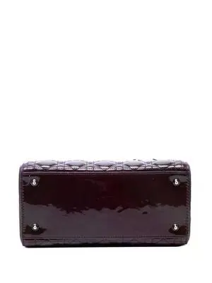 Dior Patent Cannage Lady Satchel - Purple