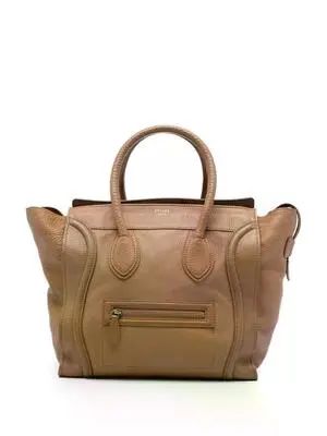 Celine 2011 Mini Grained Calfskin Luggage Tote Bag - Brown