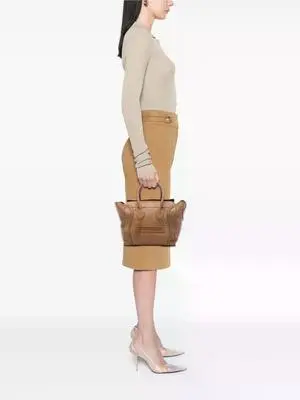 Celine Mini Grained Calfskin Luggage Tote Bag - Brown