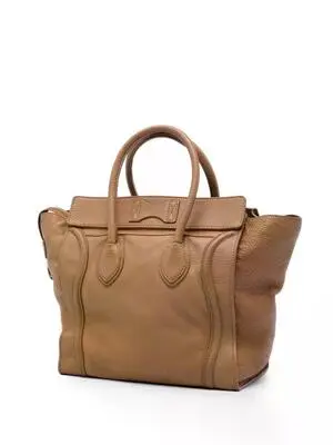Celine Mini Grained Calfskin Luggage Tote Bag - Brown
