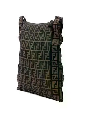 Fendi Zucca Canvas Ff Flat Messenger Bag