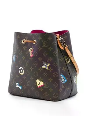 LOUIS VUITTON Monogram Love Lock Neonoe Mm Bucket Bag - Brown