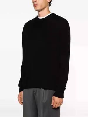 ATOMO FACTORY Crew Neck Sweater With Ribbed Trim - Black