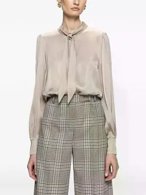 NISSA Bow Detail Viscose Shirt