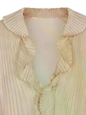 Alberta Ferretti Ruffled Pleated Blouse - Neutrals