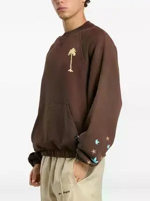 Palm Angels Regular Crewneck Sweatshirt With Palm Tree Motif