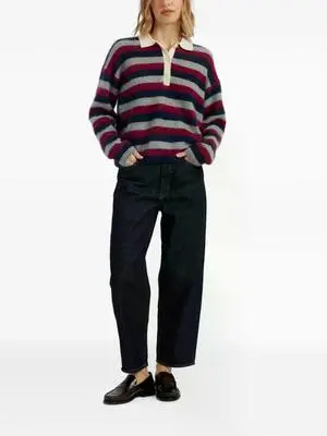 Chinti & Parker Striped Merino Wool Polo Sweater