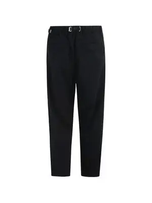WHITE SAND Buckle-fastening Pleated Trousers - Black