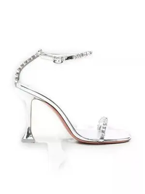 Amina Muaddi Gigi Crystal-embellished Heeled Sandals - Silver