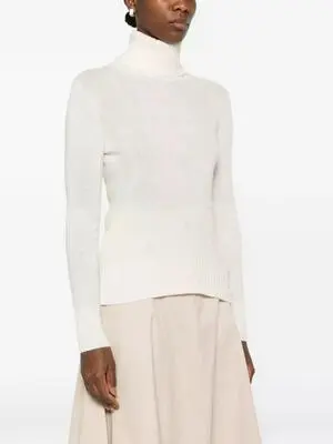 ARAGONA Roll-neck Ribbed-trim Sweater