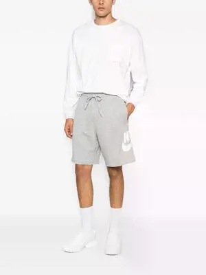 Nike Logo-print Drawstring-waist Track Shorts - Grey