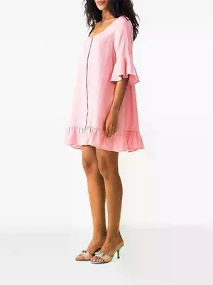 Sleeper Marseille Ruffled Linen Short Dress