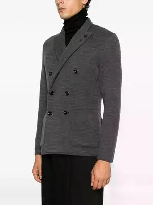 LARDINI Double-breasted Knitted Blazer