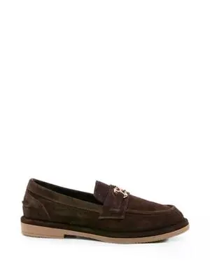 SERGIO MORETTI FIRENZE Suede Horsebit Loafers - Brown
