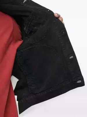 Off-White Garment-dyed Denim Jacket With Rear Zip Detail
