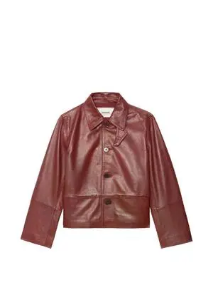 Zadig&Voltaire Button-up Leather Jacket - Red