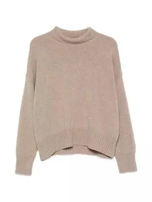ARAGONA Turtleneck Ribbed-trim Sweater - Neutrals
