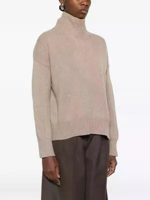 ARAGONA Turtleneck Ribbed-trim Sweater