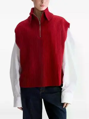 BELLEROSE Sleeveless Half-zip Sweater