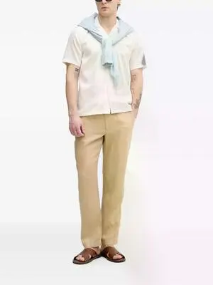 BENETTON Drawstring-waist Linen Trousers