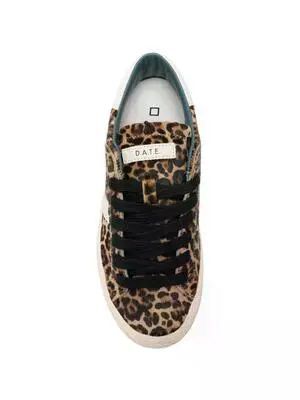 D.a.t.e. Leopard Print Pony-fur Low Top Sneakers