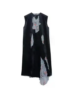 Prada Devoré Satin Dress - Black