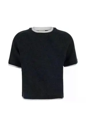SEMICOUTURE Layered Short-sleeve Sweater - Grey