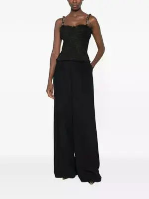 Balmain Sleeveless Tweed Top With Chain-link Straps