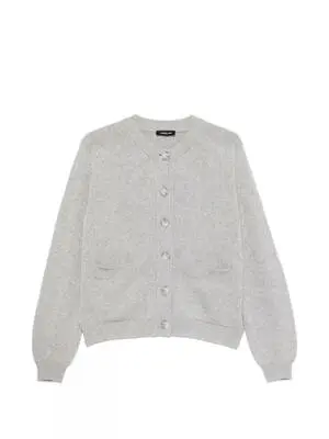 ANNE CLAIRE Button-fastening Patch-pocket Cardigan - Grey