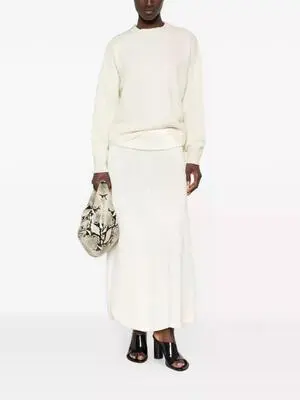 Federica Tosi Crew Neck Long Sleeve Fringed Wool Sweater