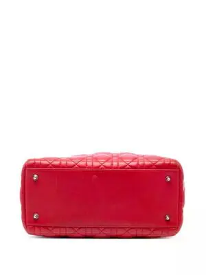 Dior Lambskin Cannage Lady Satchel - Red